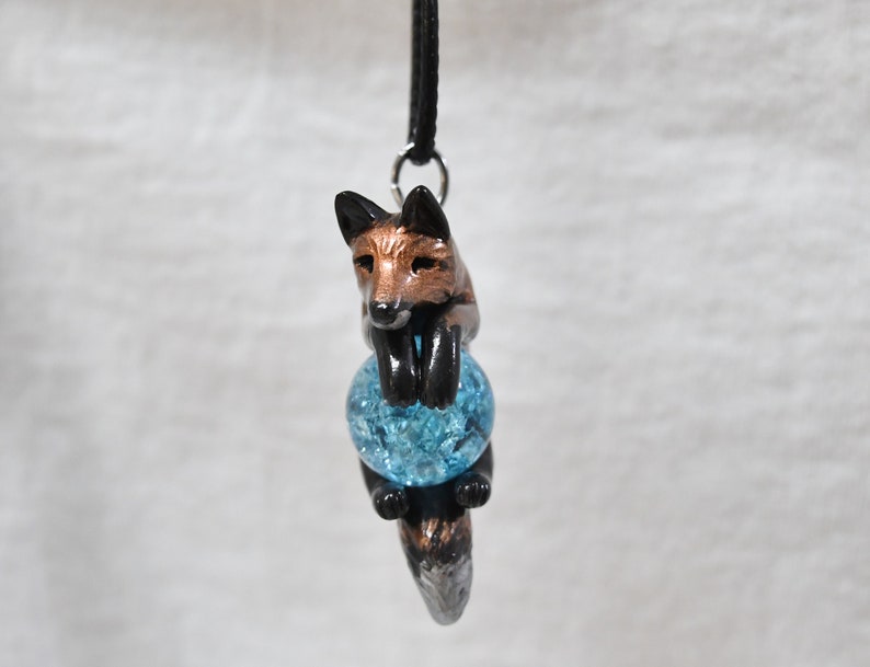 Red Fox Necklace Pendant With Custom Color Gem - Etsy