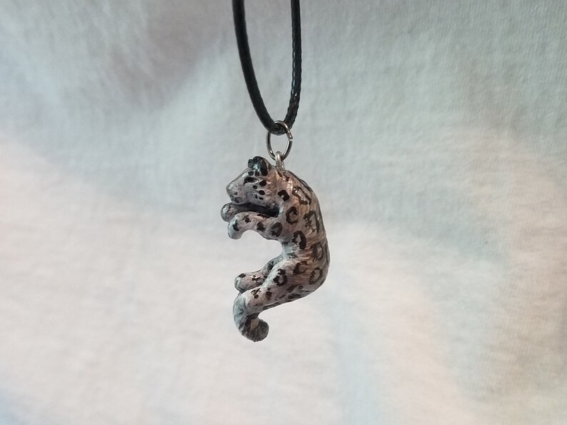 Snow Leopard Necklace Pendant Charm | Etsy
