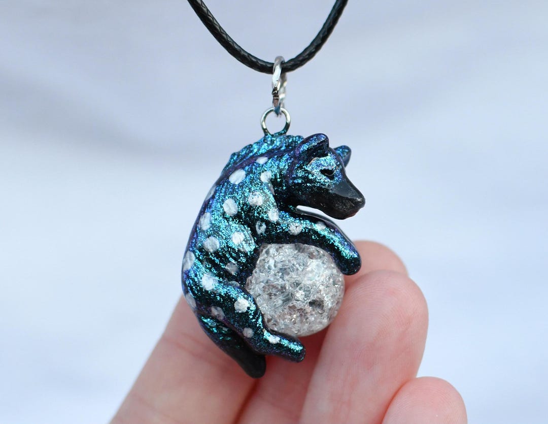 Galaxy Hyena Necklace With Custom Color Gem - Etsy