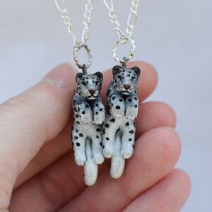 Snow Leopard Friendship Necklaces Heart Couple - Etsy