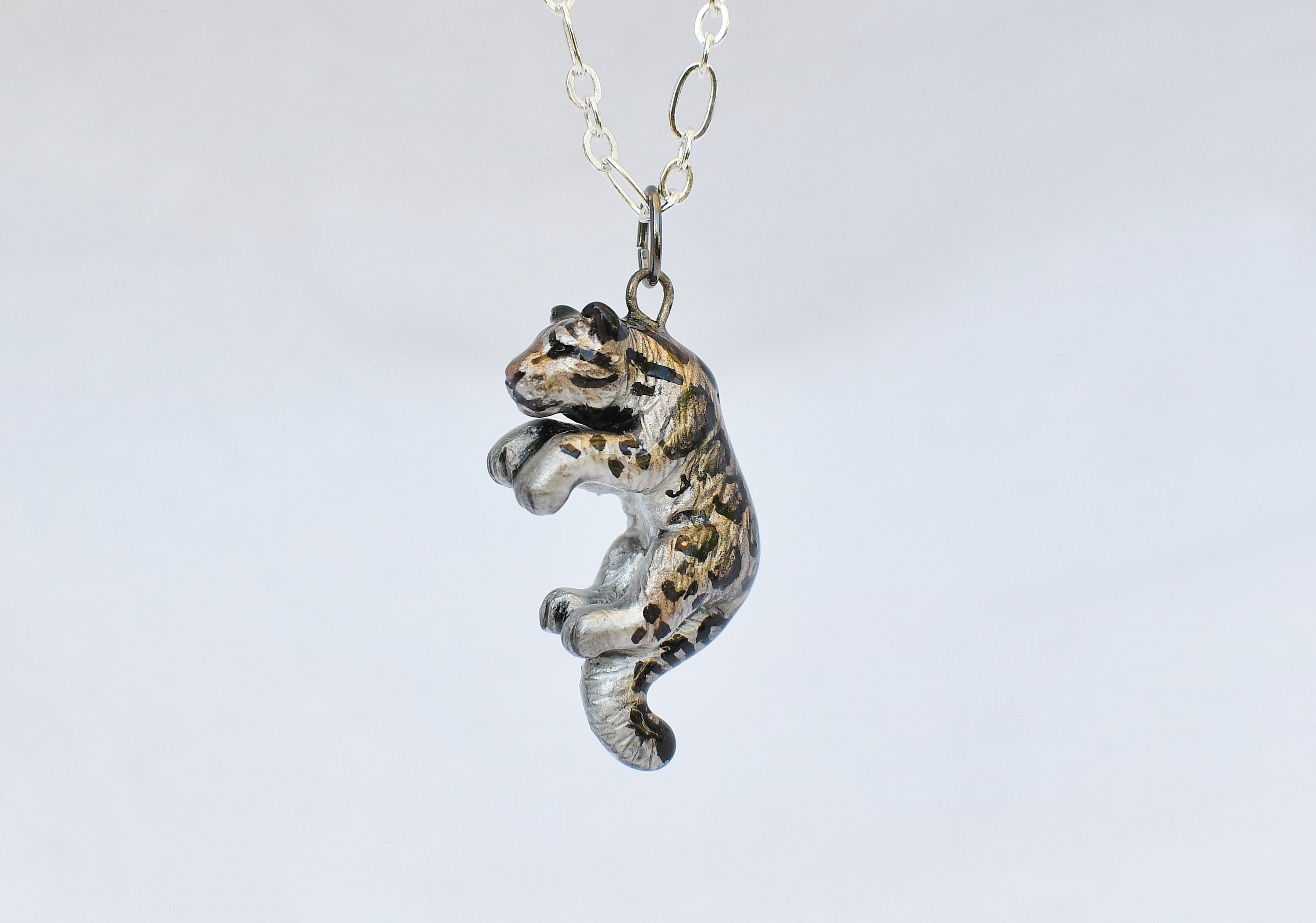 Clouded Leopard Necklace Pendant Charm