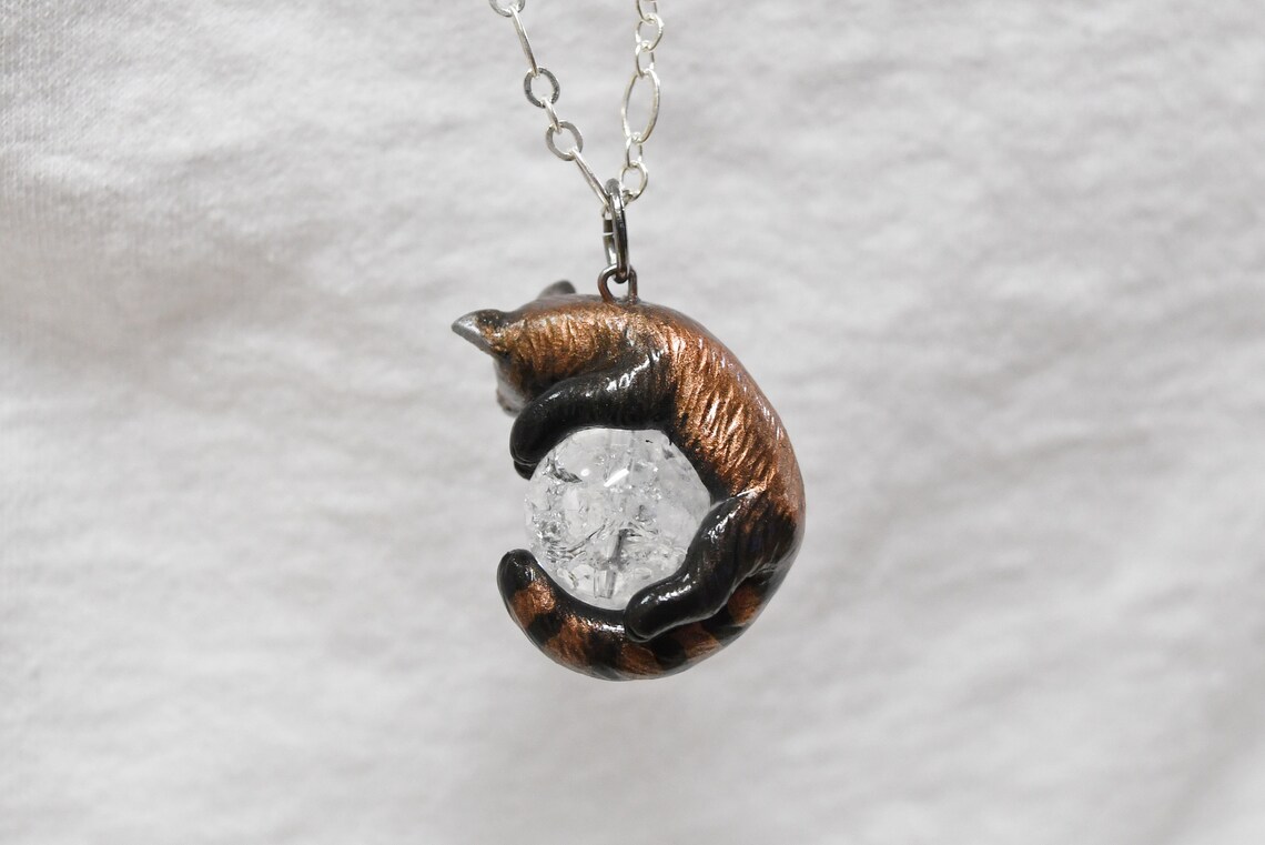 Red Panda Necklace With Custom Color Gem Marble Pendant - Etsy