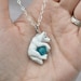 Dainty White Wolf Necklace With Custom Color Gem - Etsy