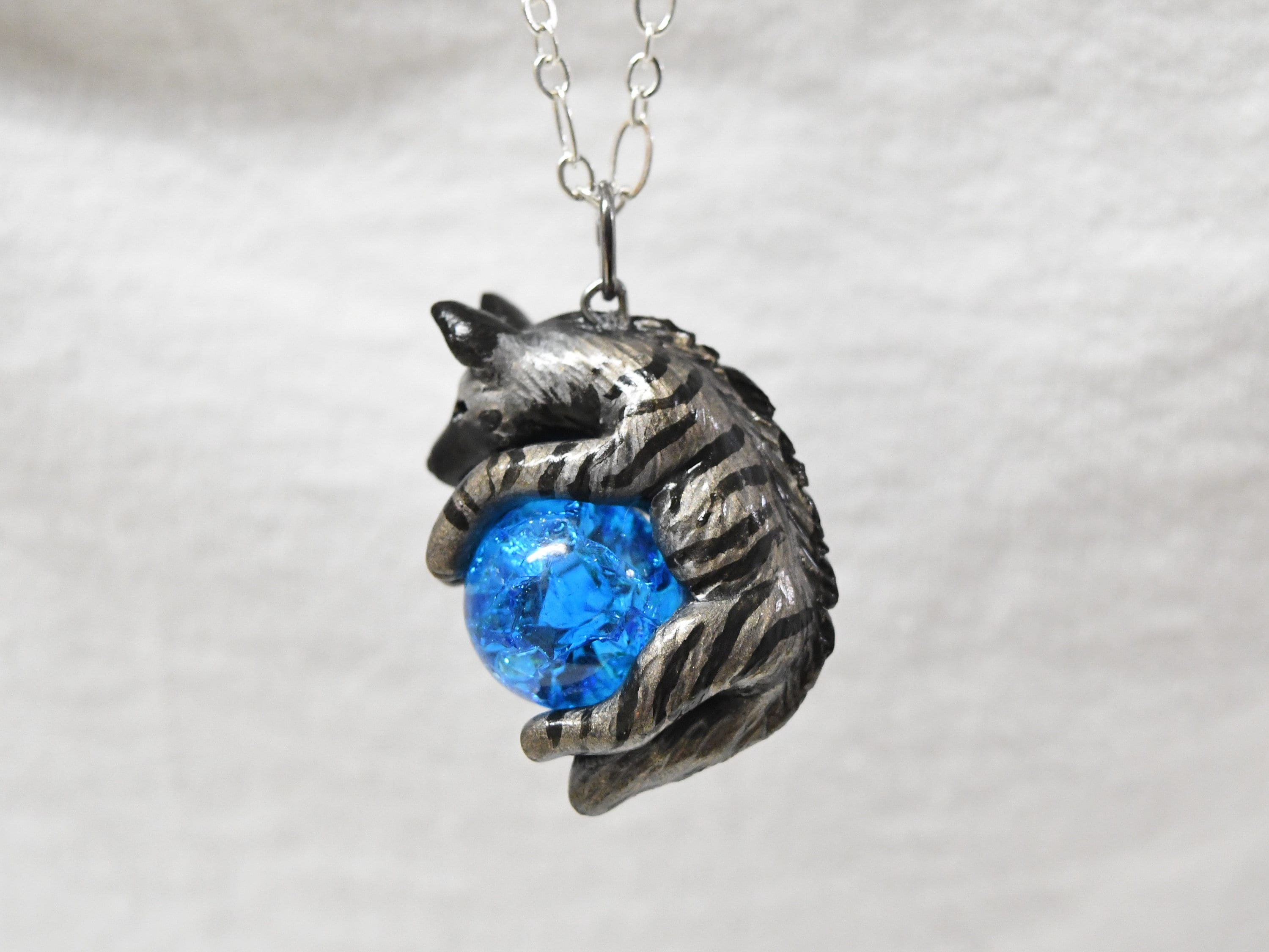 Striped Hyena Necklace With Custom Color Stone - Etsy Australia