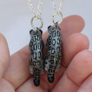 Snow Leopard Friendship Necklaces Heart Couple - Etsy