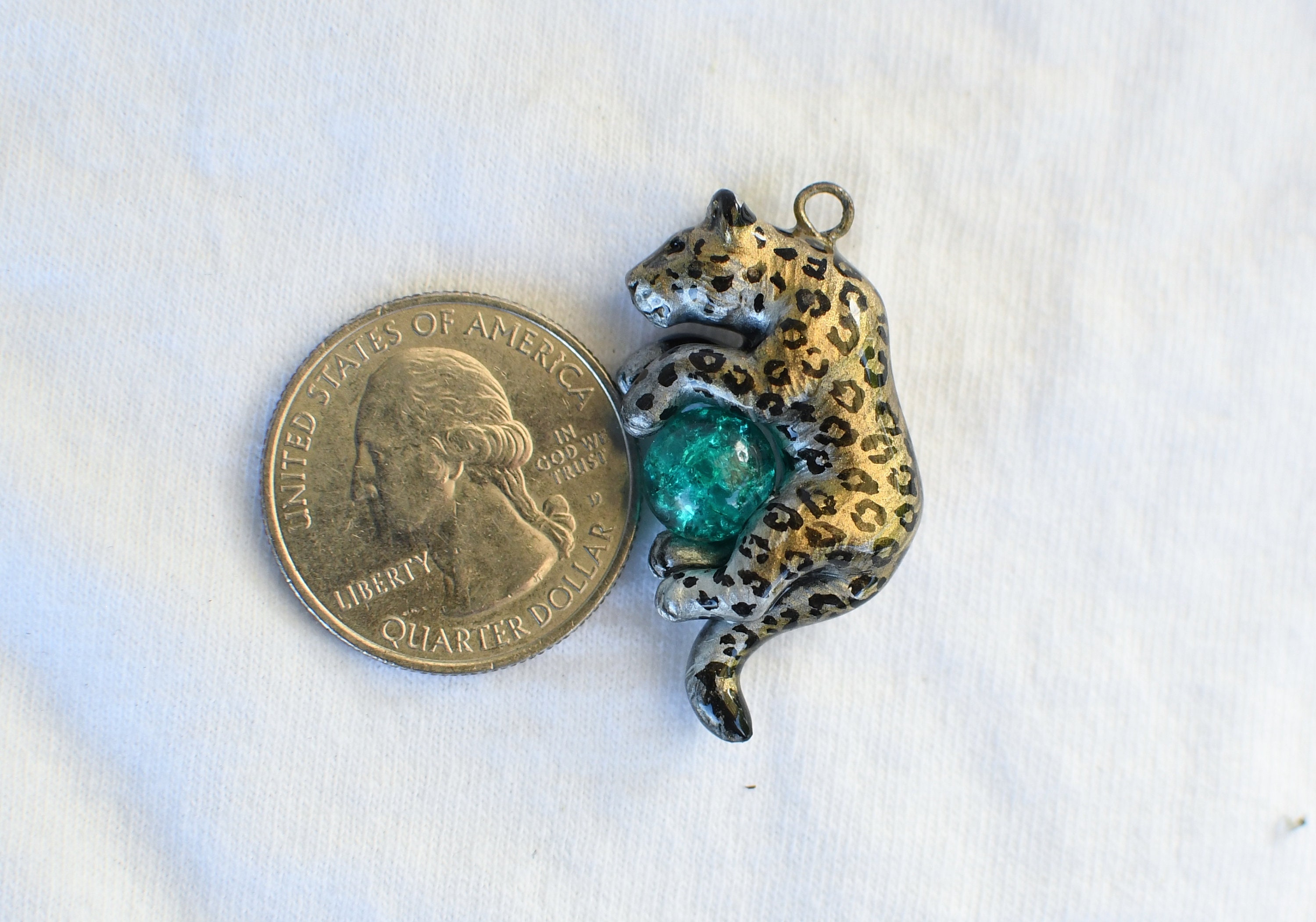 Leopard Necklace with Custom Color Gem | Etsy