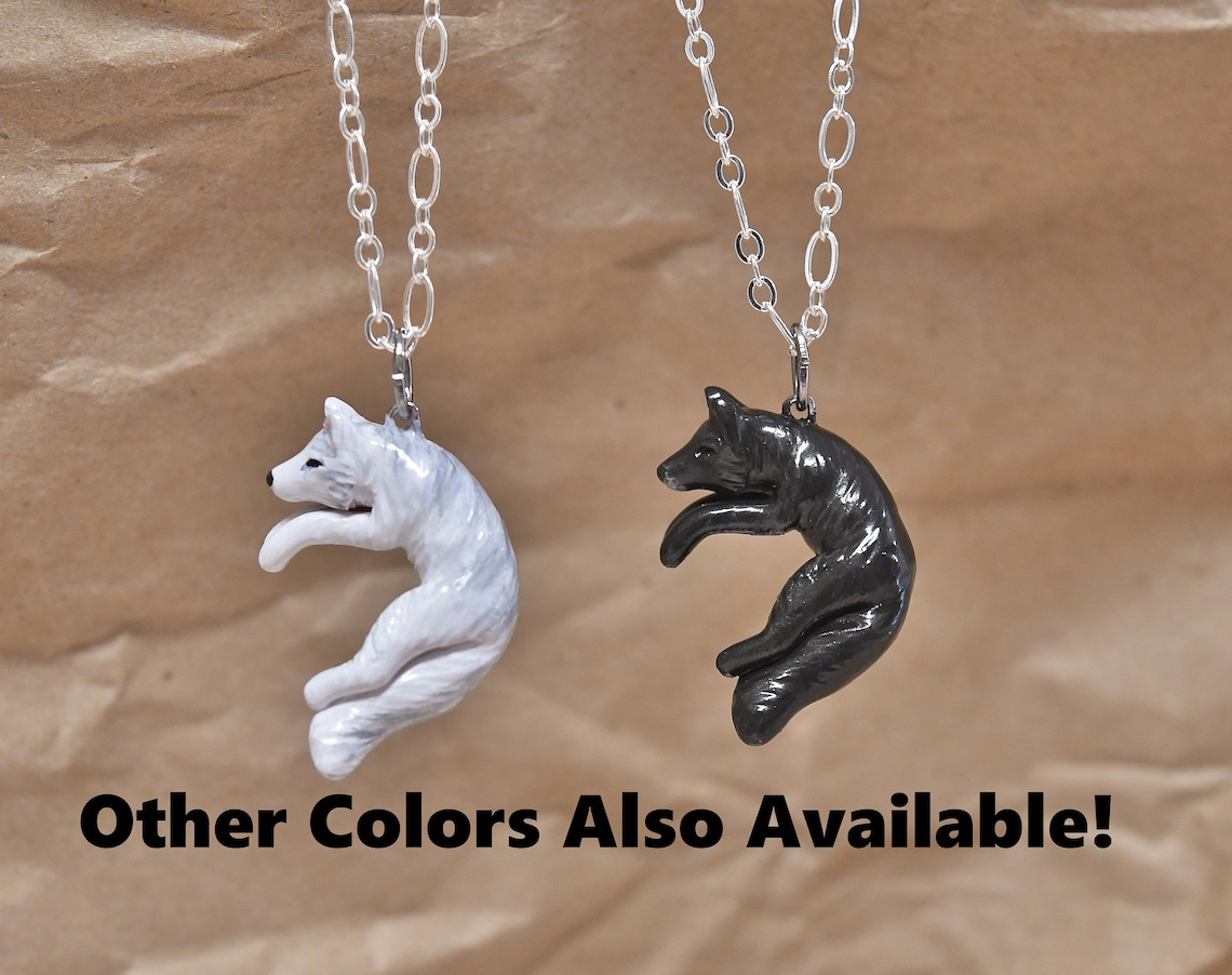 Interlocking Wolf and Fox Love Necklaces His and Hers Cuddle - Etsy ...