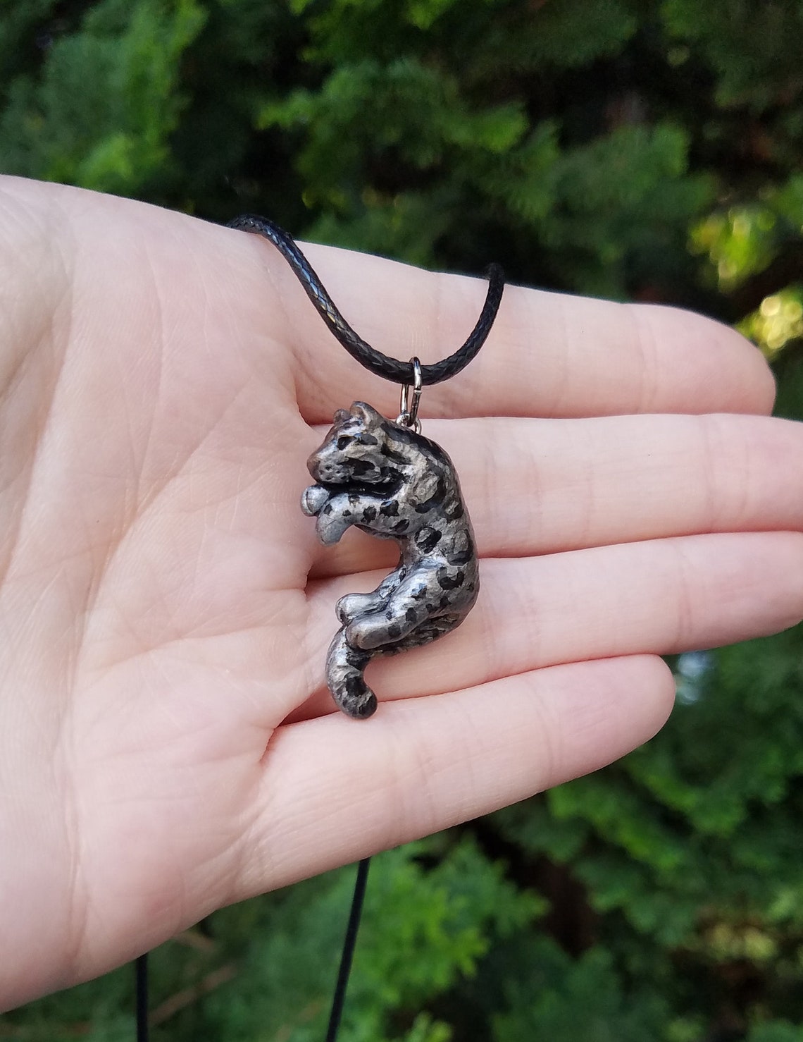 Clouded Leopard Necklace Pendant Charm | Etsy