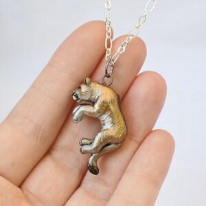 Cougar Necklace Mountain Lion Pendant Puma Charm - Etsy