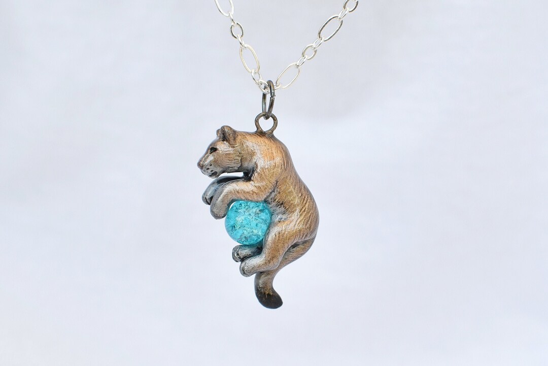 Lioness Necklace With Custom Color Gem - Etsy