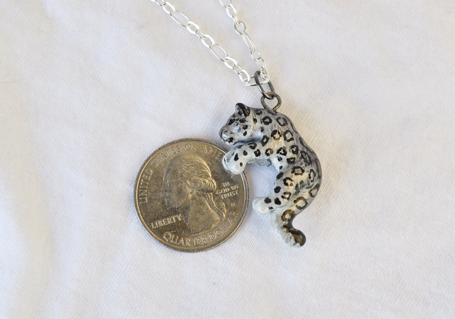 Snow Leopard Necklace Pendant Charm - Etsy