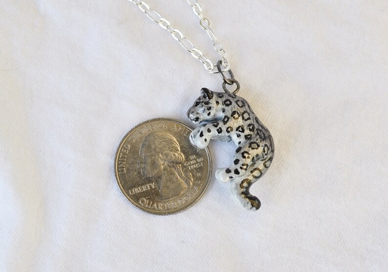 Snow Leopard Necklace Pendant Charm | Etsy