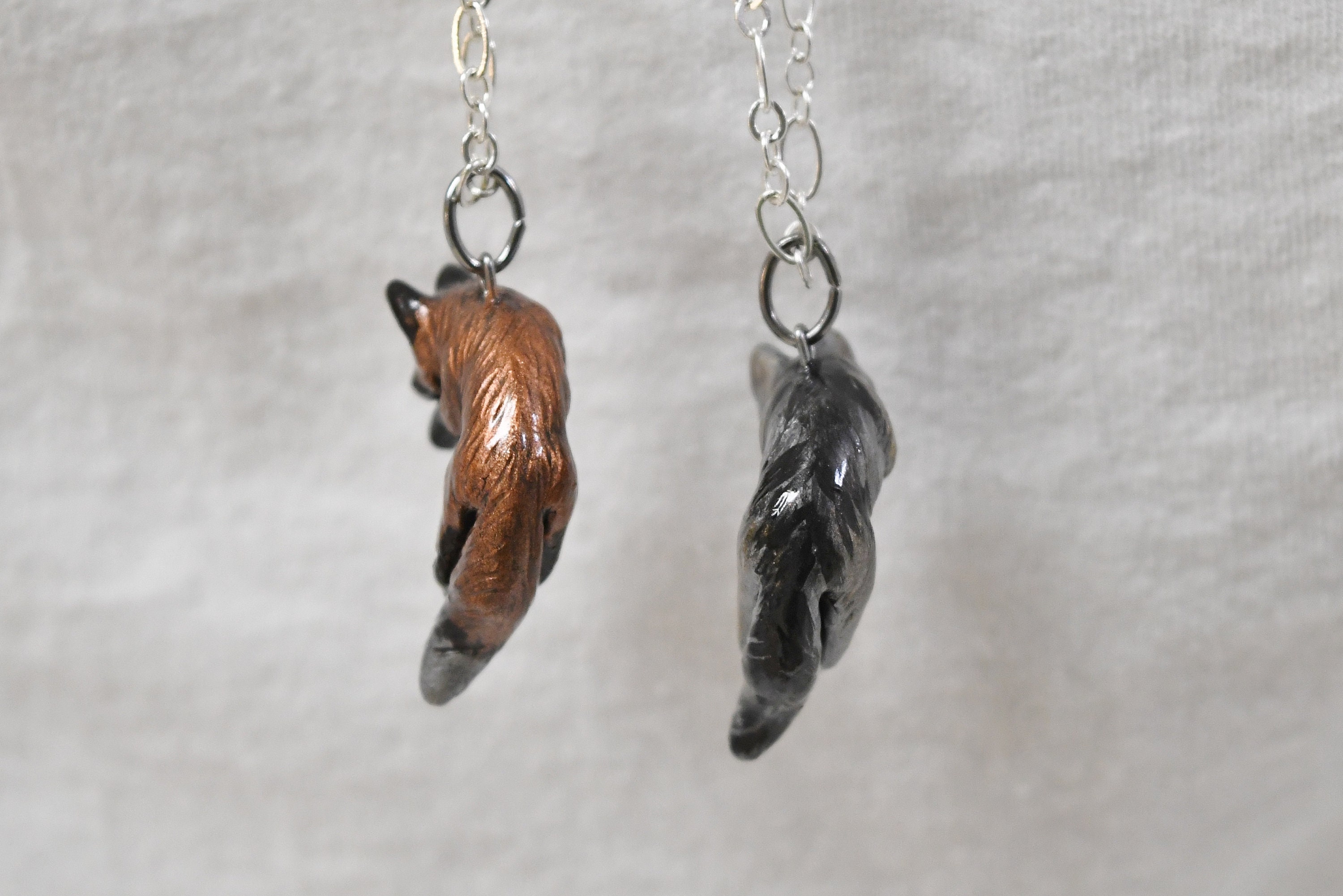 Interlocking Wolf and Fox Love Necklaces His and Hers Cuddle - Etsy ...