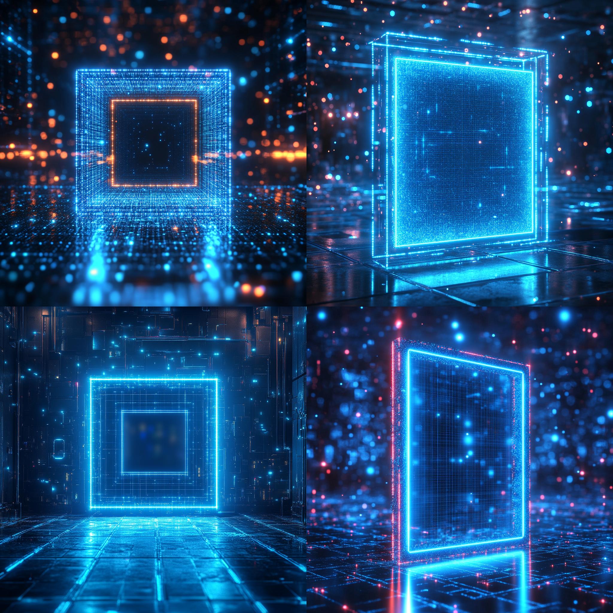 24 Neon Glowing Frame Digital Clipart, Futuristic Virtual Background ...