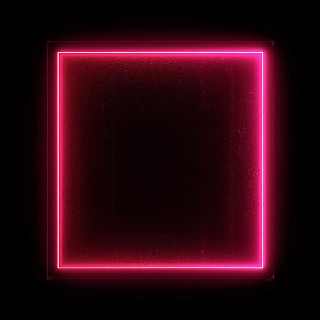 24 Neon Red Square Frame Clipart, High Resolution Digital Art, Dark ...