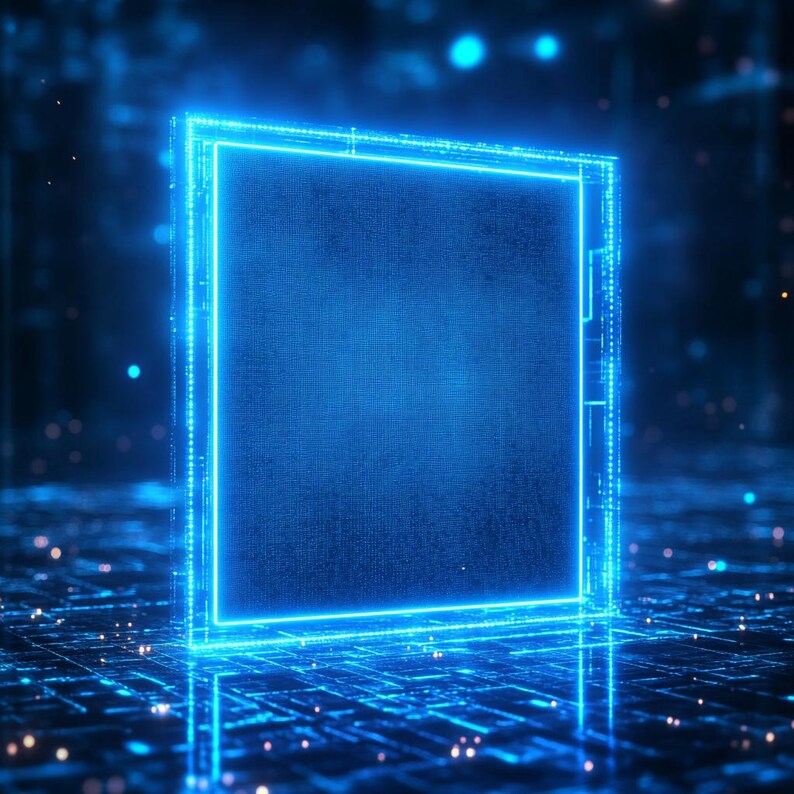 24 Neon Glowing Frame Digital Clipart, Futuristic Virtual Background ...