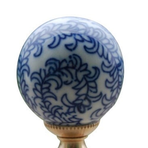 Lamp Finial: Blue and White Porcelain Oval With Dragon Design | Etsy