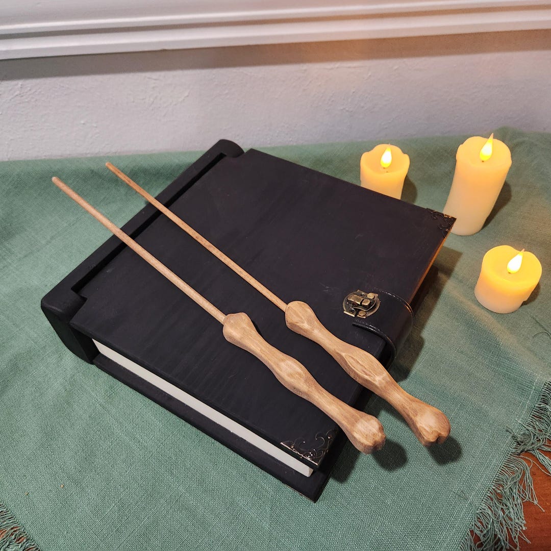 Set of 2! Wood Wand With Bone Shaped Handle and Glow-in-the-dark Tip - Etsy