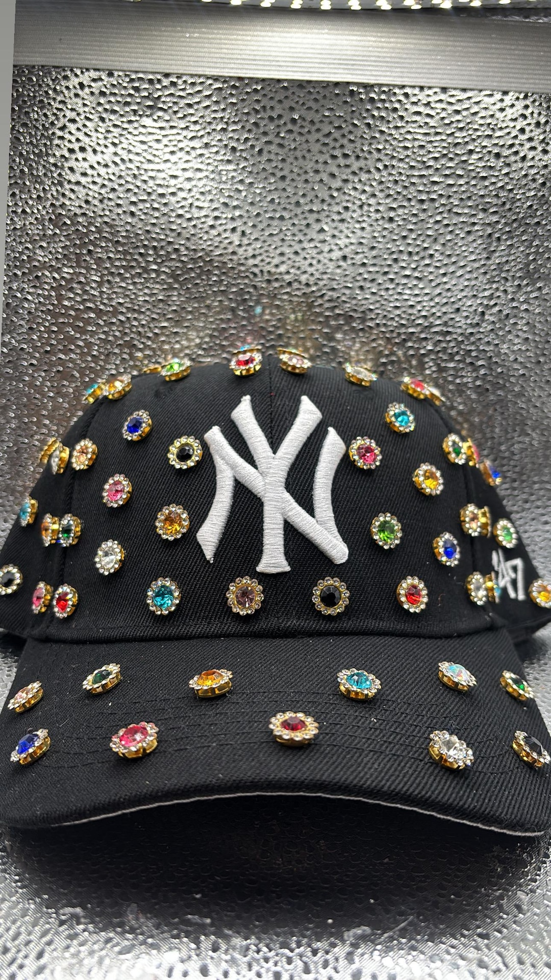 Blinged Out Black NY Yankees Hat - Etsy