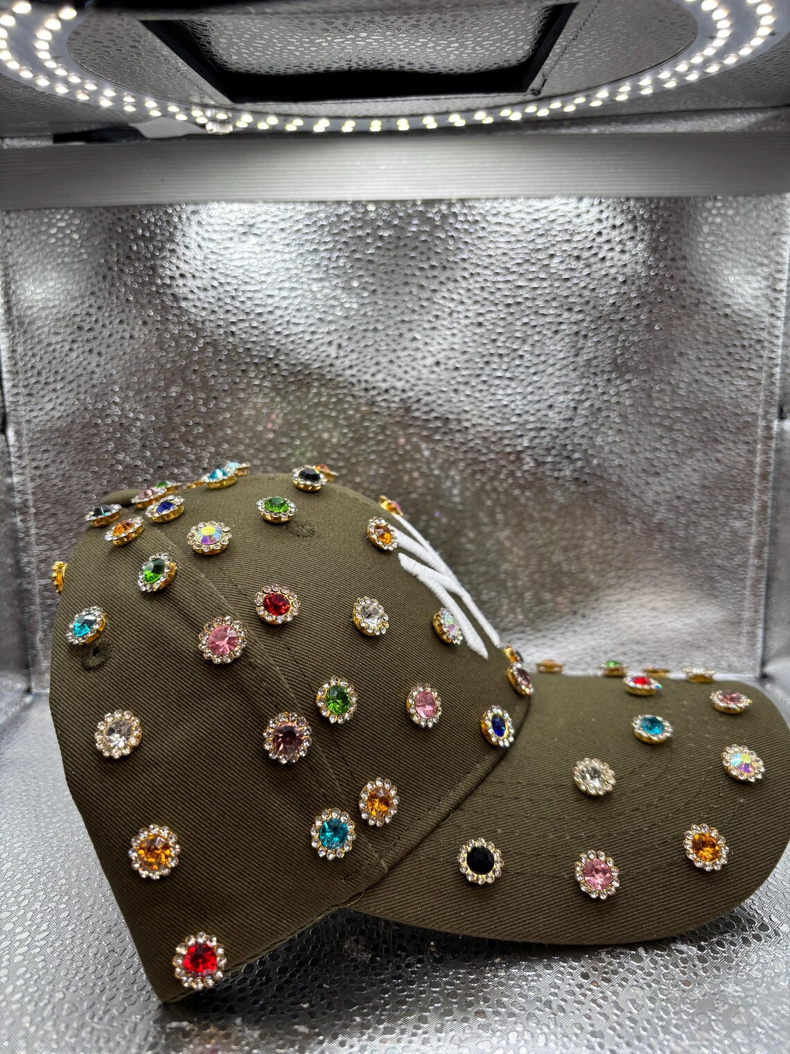Blinged Out Olive Green NY Yankees Hat - Etsy