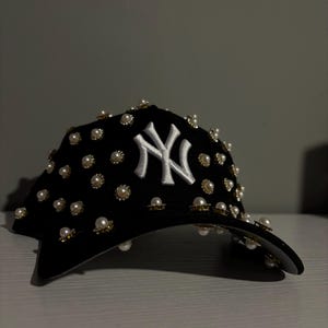 Blinged Out Black NY Yankees Hat - Etsy