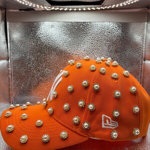 Blinged Out Orange NY Yankees Hat - Etsy