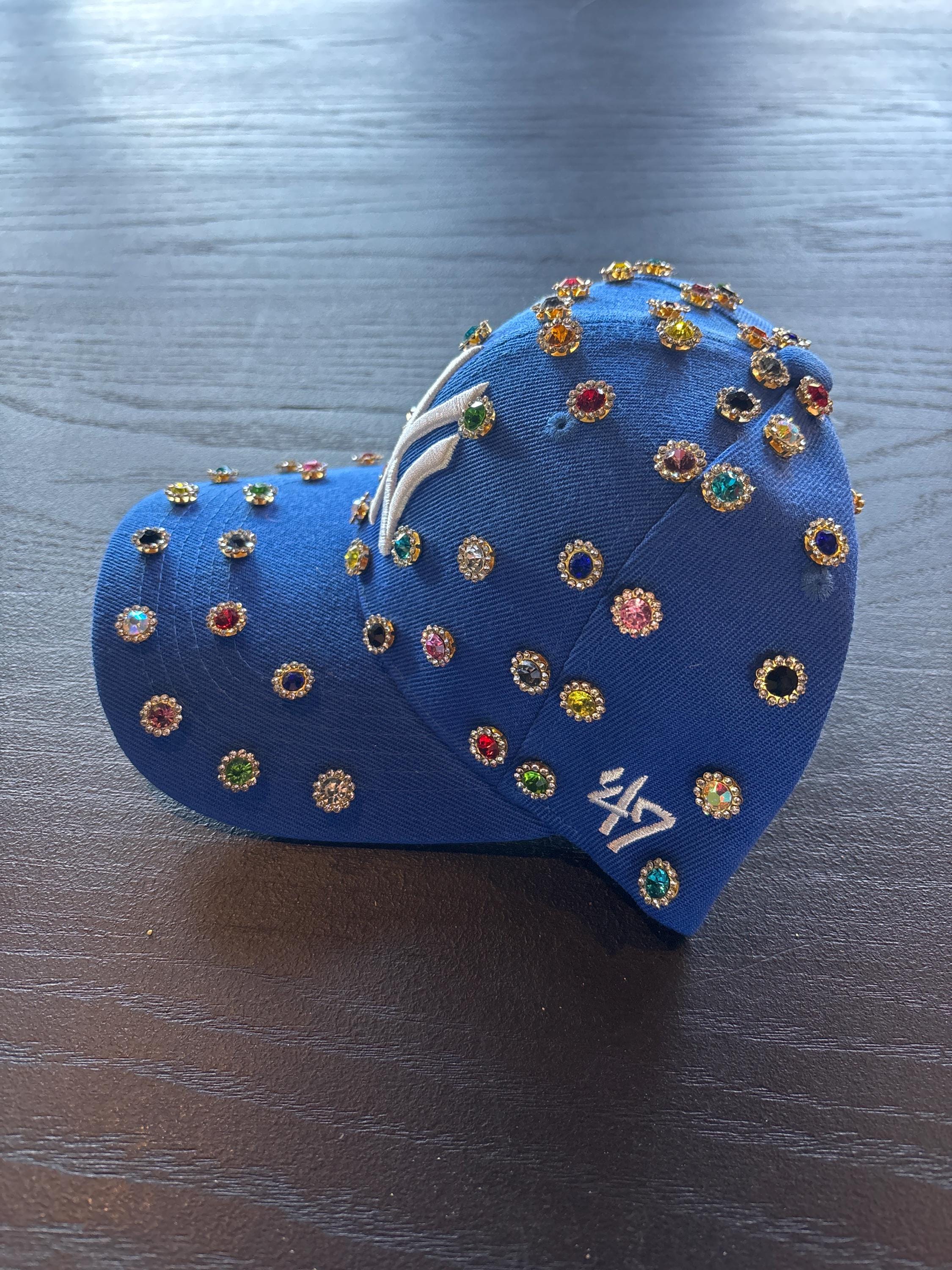 Blue NY Yankees Blinged Out Hat - Etsy