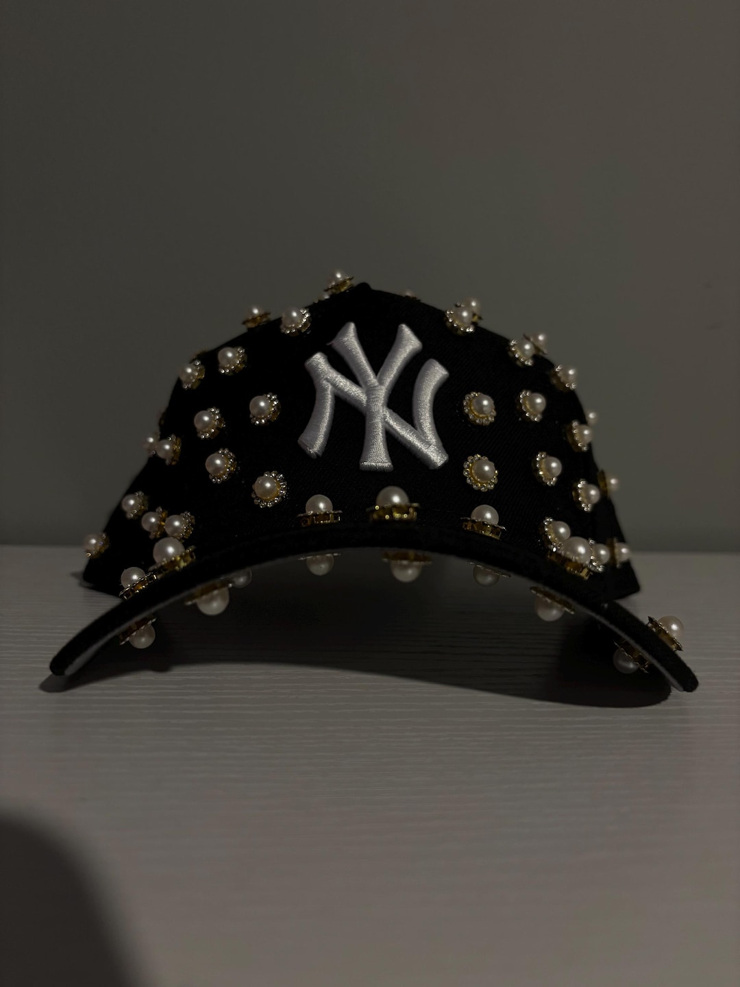 Blinged Out Black NY Yankees Hat - Etsy