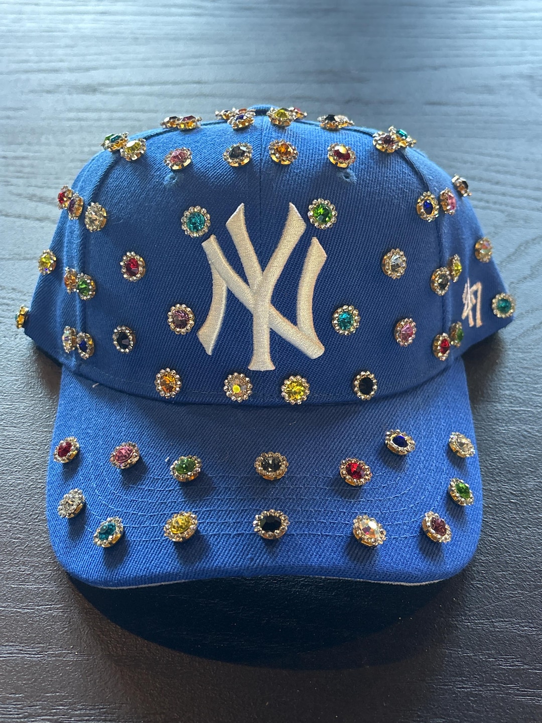Blue NY Yankees Blinged Out Hat - Etsy
