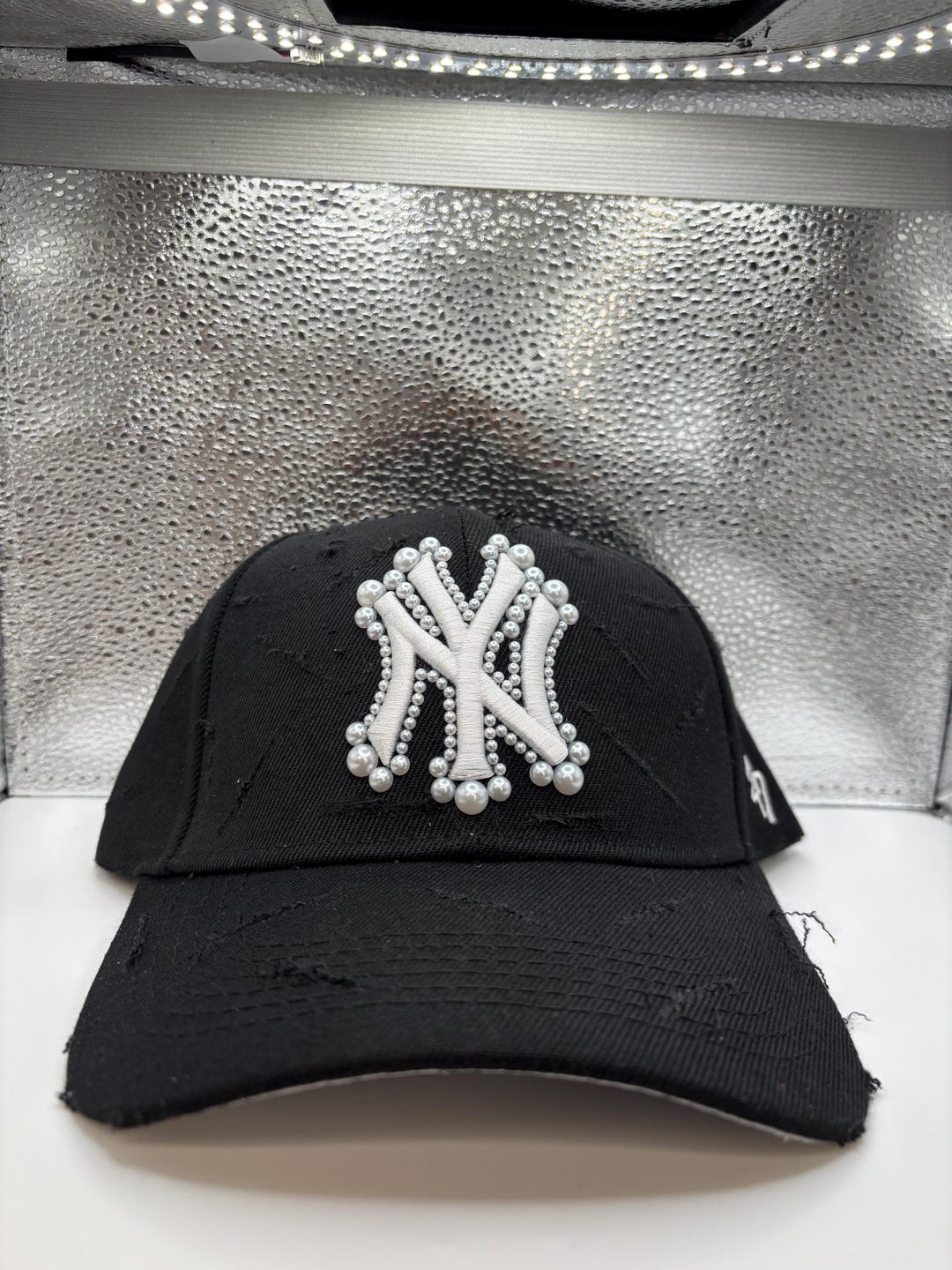 Distressed Black NY Yankees Hat - Etsy