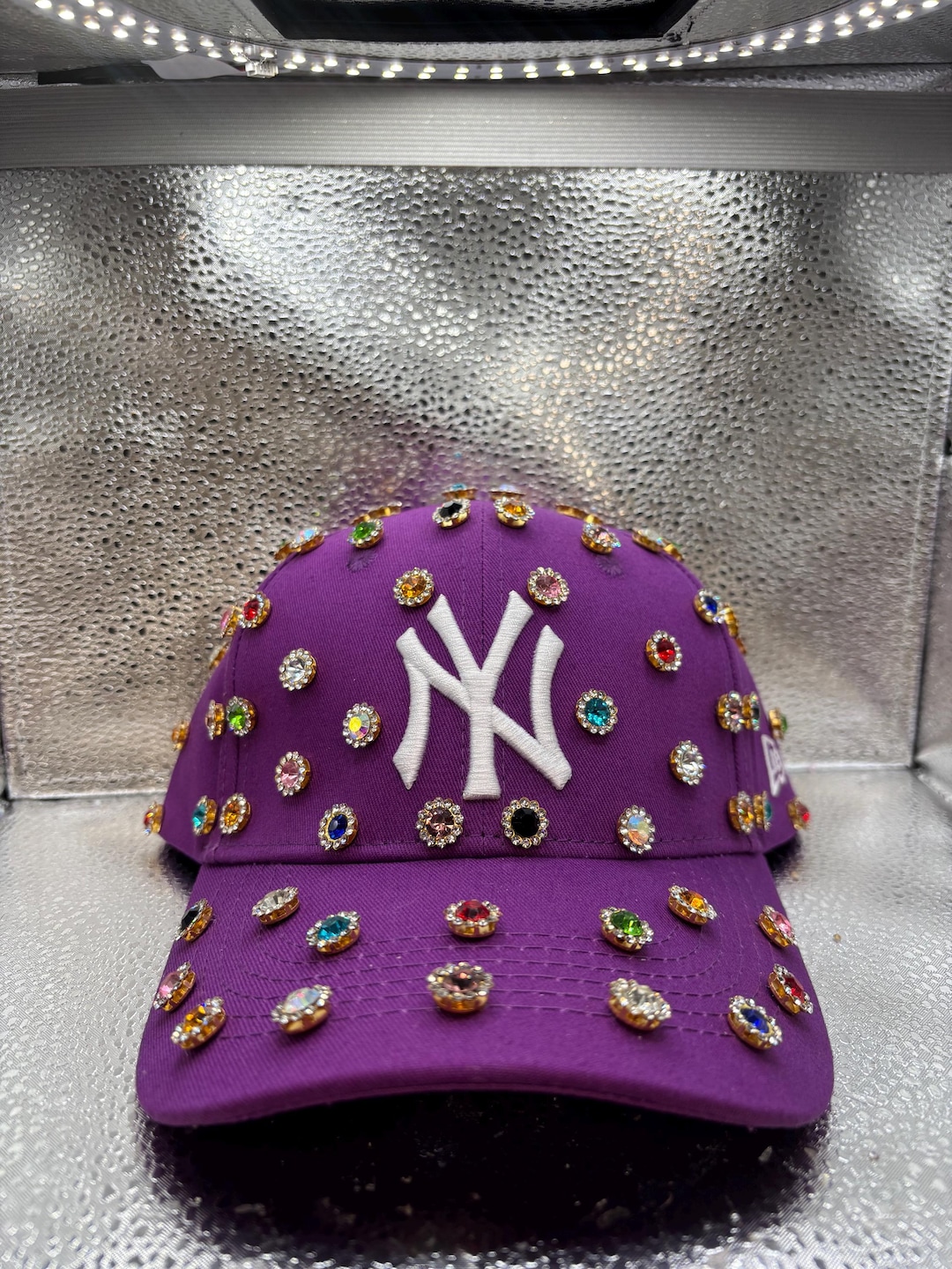 Blinged Out Purple NY Yankees Hat - Etsy