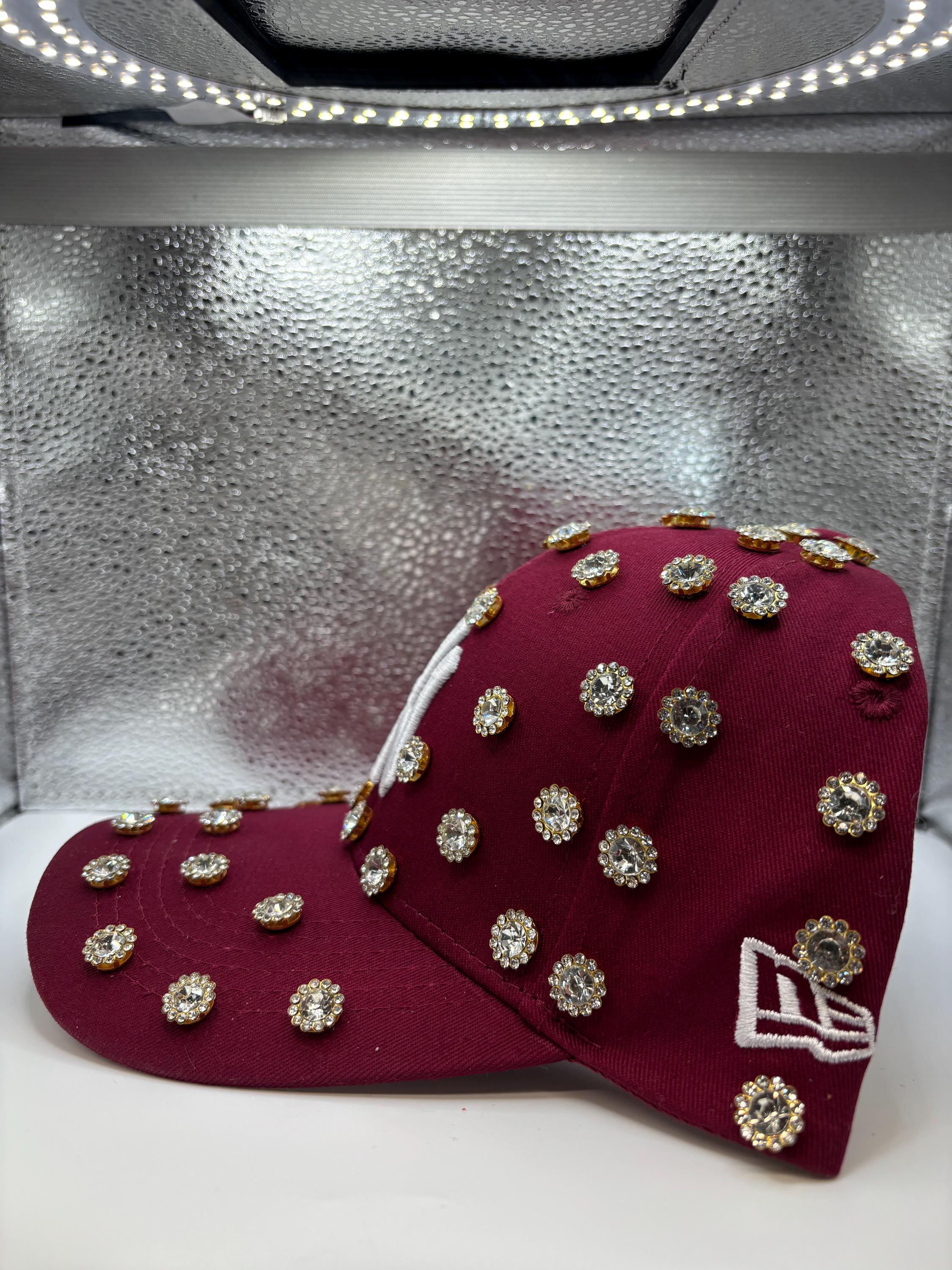 Blinged Out Burgundy NY Yankees Hat - Etsy