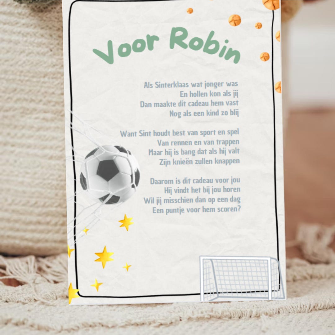 Sinterklaas Poem Football Template Sinterklaas Surprise Poem Football ...