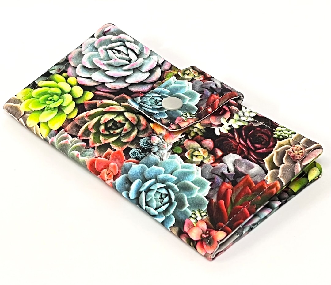 Fabric Checkbook Cover , Woman’s Checkbook Holder Succulent Plants - Etsy