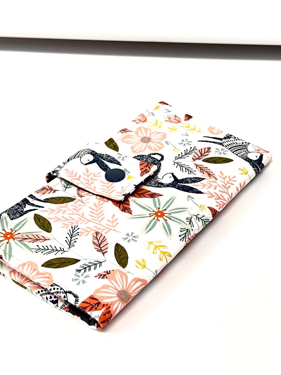 Fabric Checkbook Cover , Woman’s Checkbook Holder Rabbit and Fields - Etsy
