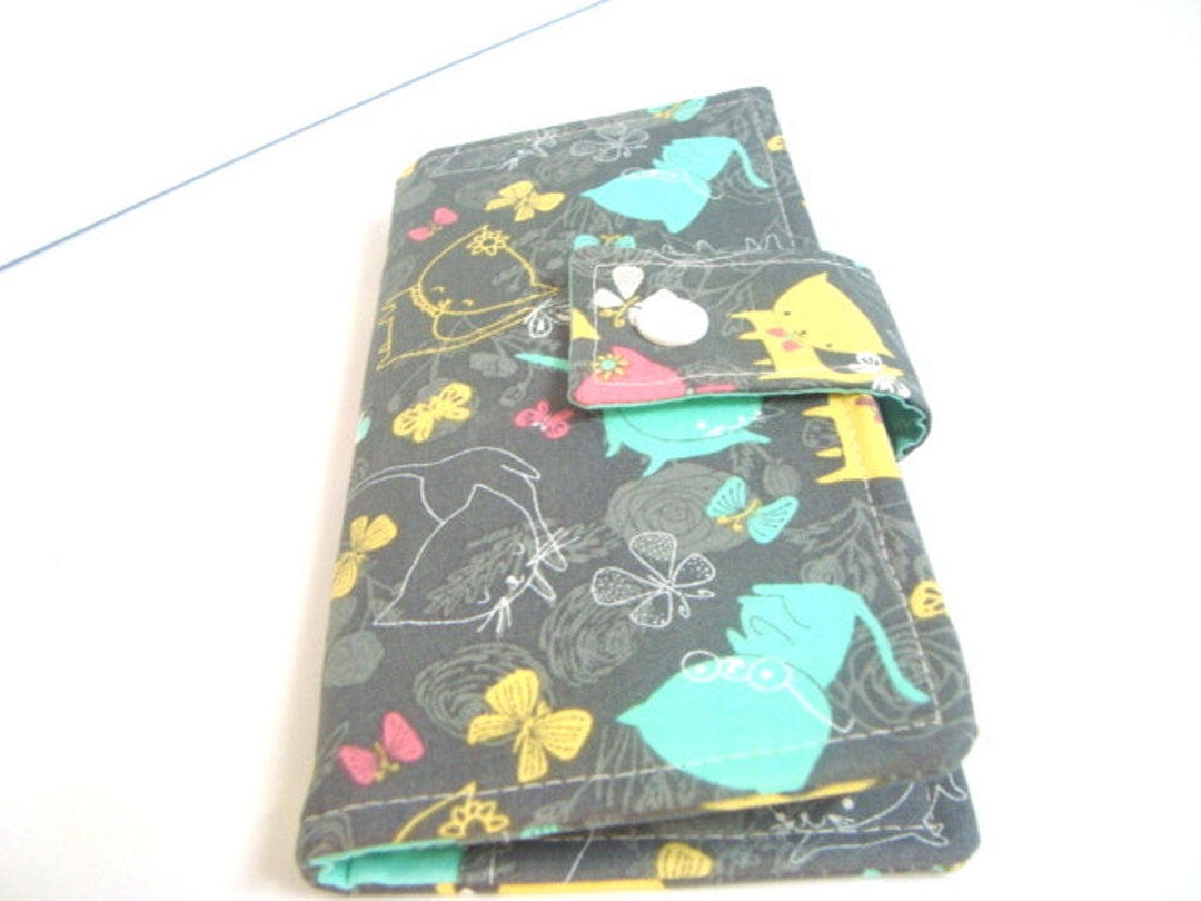 Fabric Checkbook Cover, Check Holder - Kittens and Butterflies - Etsy