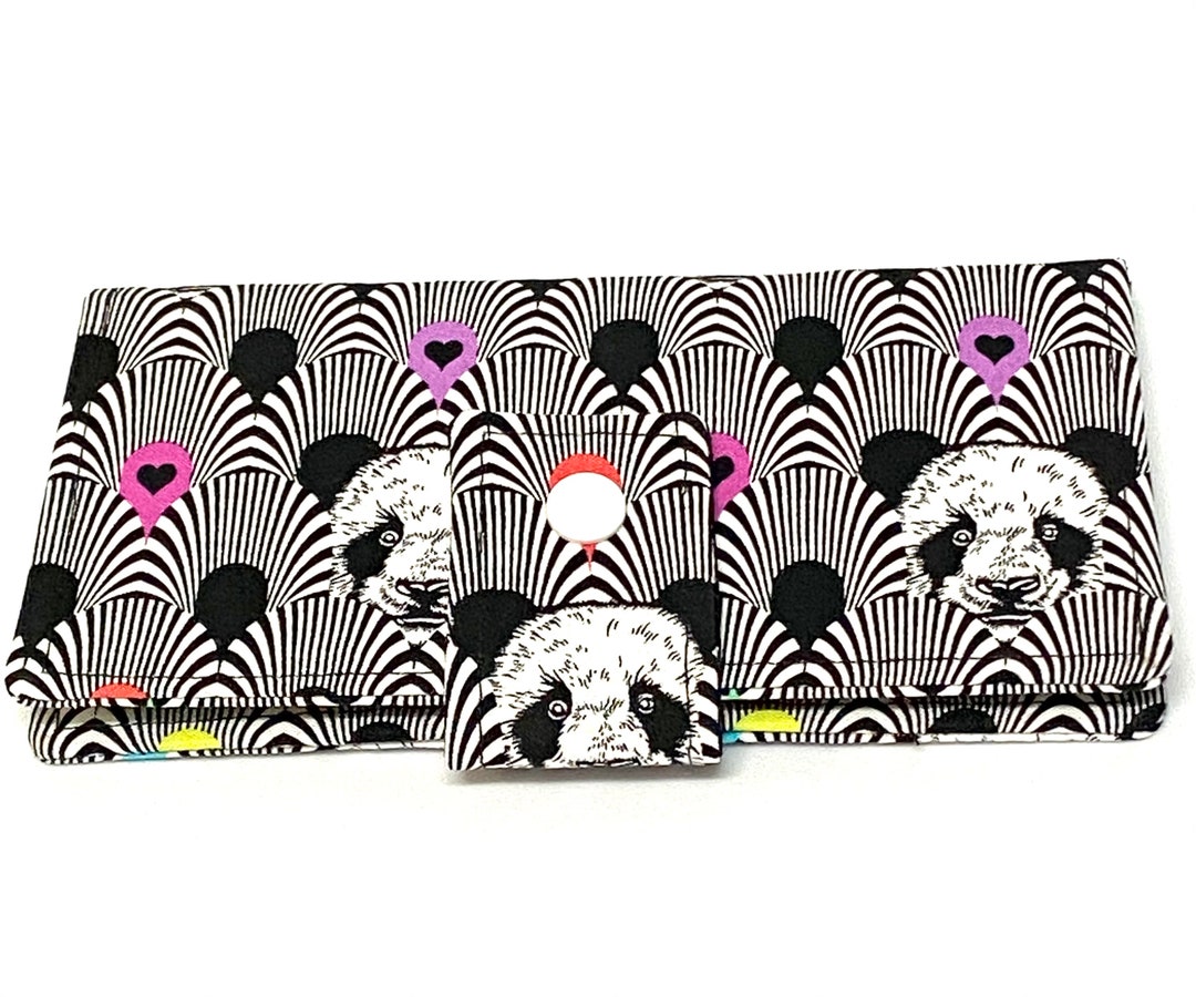 Fabric Checkbook Cover, Checkbook Holder Cash Holder - Tula Pink Pandas ...