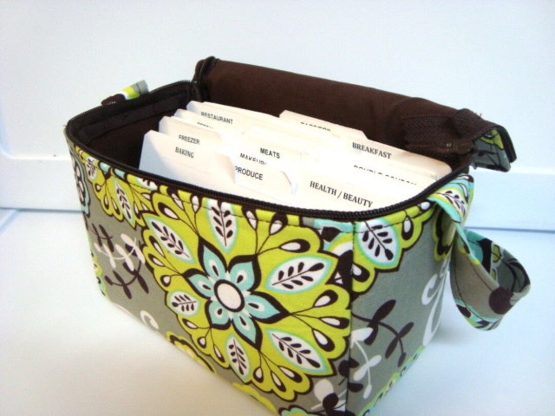 4 Large Size Coupon Organizer Holder With Zipper Closer Lime Floral - Etsy