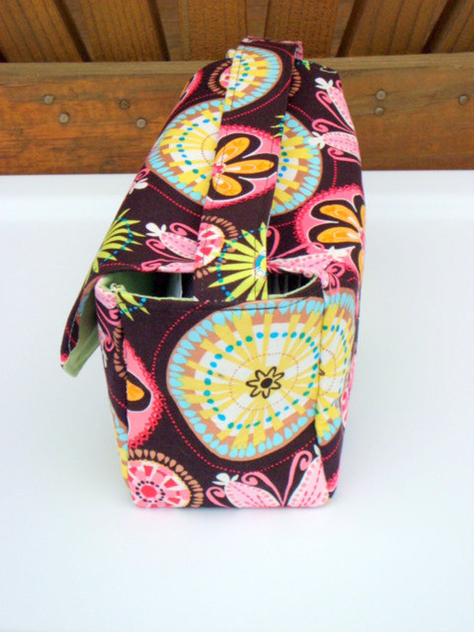 Large Coupon Organizer Box: Carnival Bloom Fabric, Shopping Cart ...