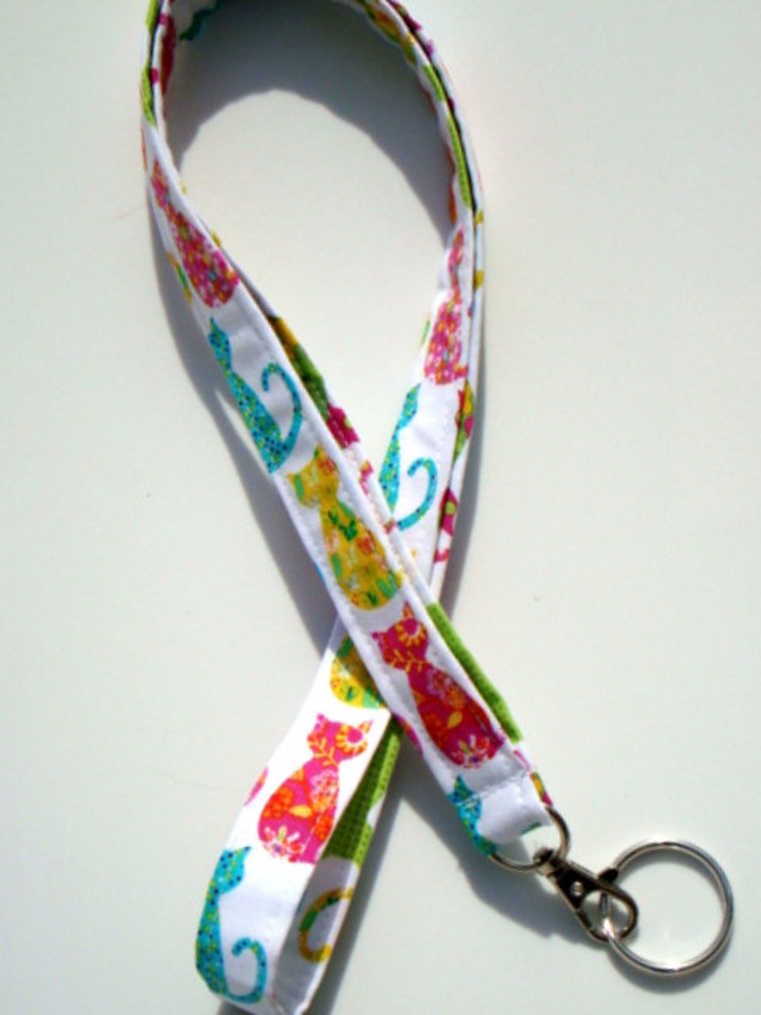 Lanyard ID Holder Key Chain With Swivel Clasp and Key Ring - Etsy