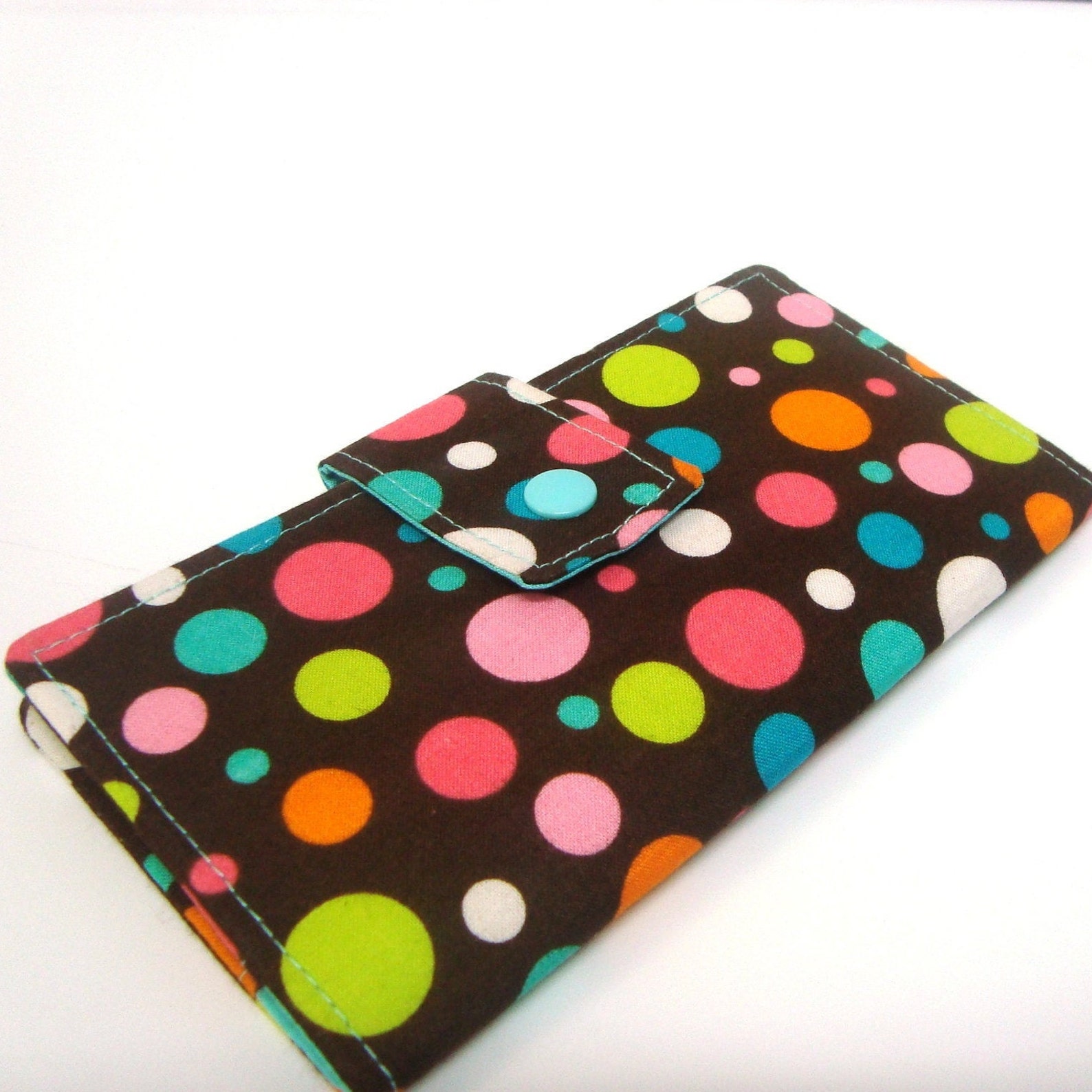 Fabric Checkbook Cover Holder Color Dots - Etsy