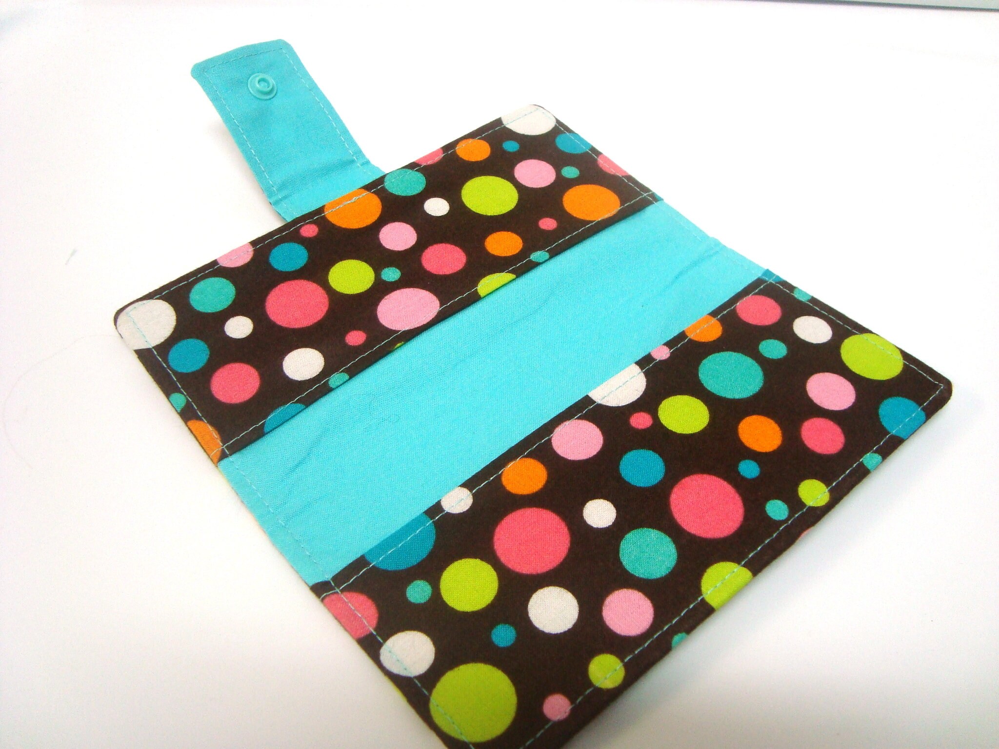 Fabric Checkbook Cover Holder Color Dots | Etsy