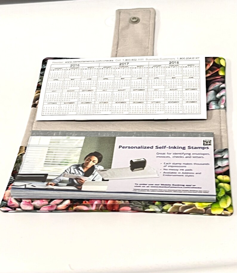 Fabric Checkbook Cover Womans Checkbook Holder Succulent - Etsy