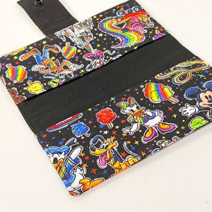 Fabric Checkbook Cover , Woman’s Checkbook Holder Rainbow Mickey and ...