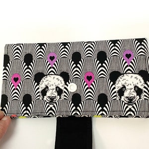 Fabric Checkbook Cover, Checkbook Holder Cash Holder - Tula Pink Pandas ...