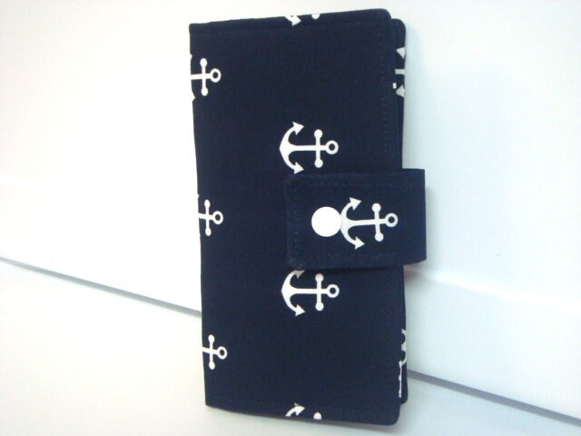 Fabric Checkbook Cover Checkbook Holder Cash Holder Navy | Etsy