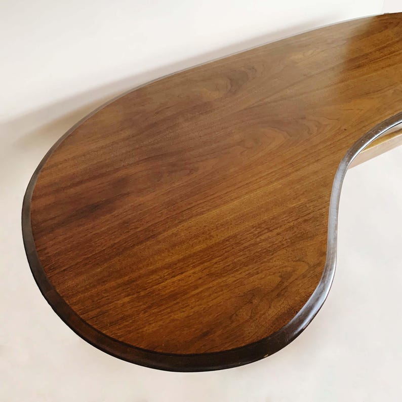 Midcentury Modern Kidney Coffee Table: Danish Wood Cross Leg Base - Etsy