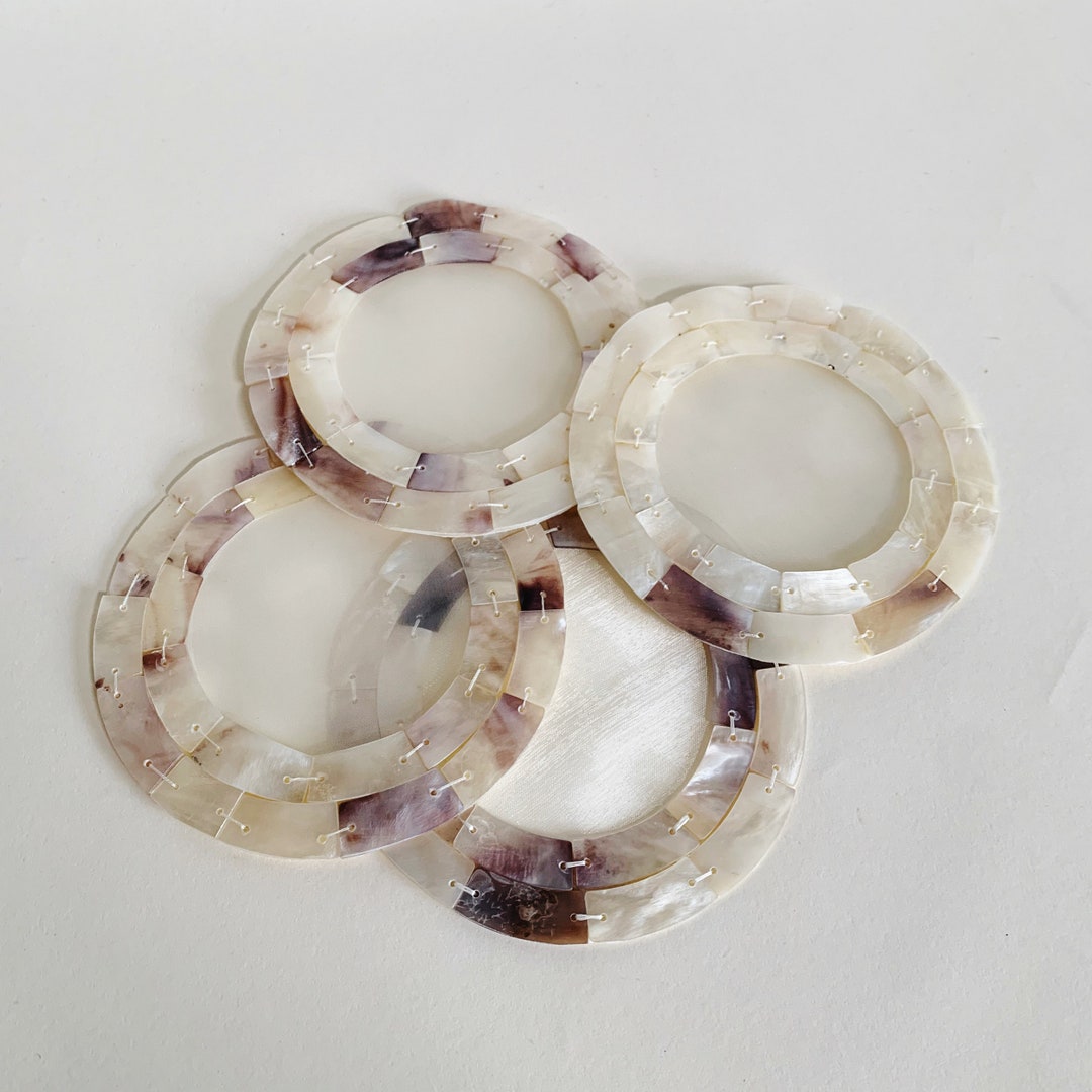 OPALINE SHELL COASTERS - S/4 - Etsy