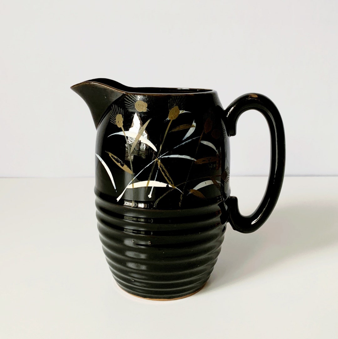 BLACK CERAMIC PITCHER - Etsy