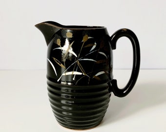 Vintage Black Pitcher Black Ceramic Pitcher Juice Pitcher - Etsy